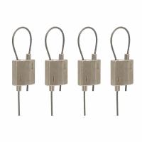 China Chandelier Looping Gripper Kits Heavy Duty Overhead Lighting Parts Cable Looping Gripper 1.5-2.5mm 50kg / 110lbs Polished Nickel Closed Loop Wire Rope Clamp for sale
