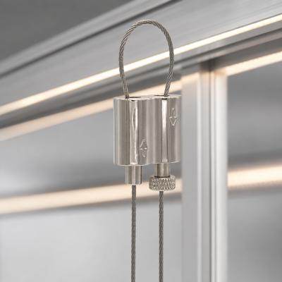 China Stainless Steel Looping Gripper Hardware Global Lighting Components Self-Locking Cable Looping Gripper 2.5-3.5mm 150kg / 330lbs Satin Nickel High Security Wire Rope Clamp for sale
