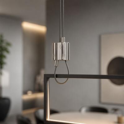 China Looping Gripper Manufacturer Customizable Wire Suspension Solutions Cable Looping Gripper 1.0-1.5mm 30kg / 66lbs Satin Nickel Wire Rope Loop Clamp for Lighting Suspension for sale
