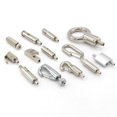 China Suspension Cable Gripper Hook Brass Steel Quick Connect Wire Rope Lock for Pendant Lamp Signage for sale