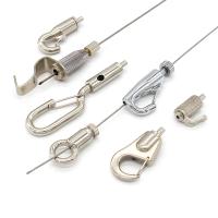 China Suspension Cable Gripper Hook Brass Steel Quick Connect Wire Rope Lock for Pendant Lamp Signage for sale