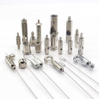 China 90 Degree Side Exit Suspension Cable Gripper 304 Stainless Steel Angle Wire Rope Lock for T Grid Ceiling LED Panel Light for sale