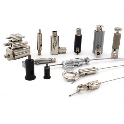 China 3 Ball Self Locking Suspension Cable Gripper Brass/AISI304 Stainless Steel Wire Rope Lock for LED Panel Light 1.0-3.0mm for sale