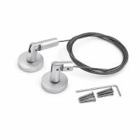 China Retail Shop Window Cable Display System Stainless Steel Poster Hanging Kit Ceiling Mounted Adjustable Height for sale
