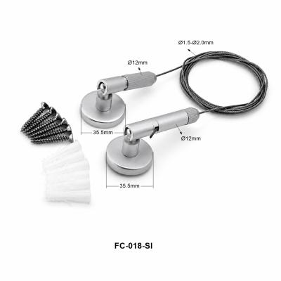 China Stainless Steel Tensioned Cable Display Kit Ceiling-to-Floor 20ft Long Span Sign Hanging System for sale