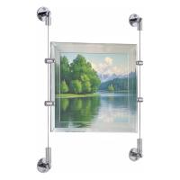 China Hotel Lobby Suspended Sign Cable Display System Double Sided Acrylic Wayfinding Sign Hanging Kit Ceiling Mount for sale