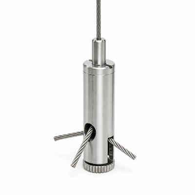 China Brass Side Exit Suspension Cable Gripper 1-1.5mm Self Locking for Ceiling Light Pendant Hanging Kit for sale