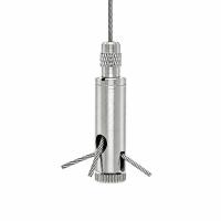 China Breaking Load Tested Cable Gripper 2.5mm Wire Rope 100kg Safe Load Banner Sign Suspension Hardware for sale