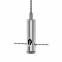 China Breaking Load Tested Cable Gripper 2.5mm Wire Rope 100kg Safe Load Banner Sign Suspension Hardware for sale