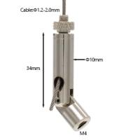 China Self Locking Brass Ball Cable Gripper 1.5mm Wire Rope 25kg Safe Load LED Pendant Light Suspension for sale