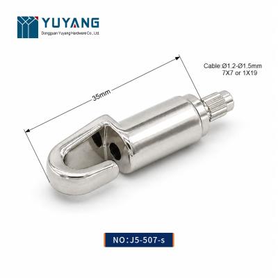 China Nickel Plated Brass Suspension Clip Hook J5-1035-507-s, Adjustable Cable Support for 1.2mm - 1.5mm Wire Rope for sale