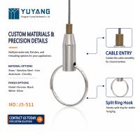 China Picture & Lighting Hanging Suspension Wire Rope Clip, YUYANG Brand Nickel Plated Brass Zinc Alloy, Fits 0.8~1.2mm Cable for sale