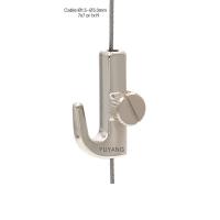 China J-Type Brass Adjustable Wire Rope Clip with Hook Gripper, Hanging Kit for Lights, Art Frames, Pictures & Panels for sale