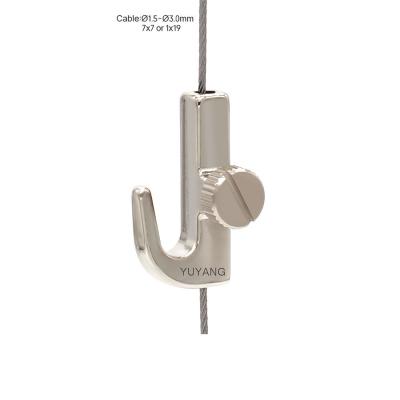 China J-Type Brass Adjustable Wire Rope Clip with Hook Gripper, Hanging Kit for Lights, Art Frames, Pictures & Panels for sale