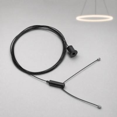 China Black Adjustable Ceiling Wire Hanging Kit with Quick Lock Cable Gripper & SUS304 Steel Rope for LED Panel for sale