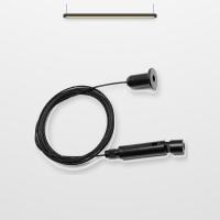 China Black SUS304 Stainless Steel Wire Rope Suspension Kit Adjustable Cable Gripper Ceiling Light Hanging Set for sale