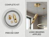 China Brass Side Exit Suspension Cable Gripper M10 Thread 1.5mm Wire Rope for LED Pendant Light Ceiling Hanging for sale