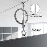 China 1.0mm Ultra Slim Steel Wire Rope Cable Suspension Kit Acoustic Board Hanging Set with Mini Hook Gripper for sale