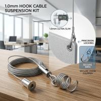 China 1.0mm Ultra Slim Steel Wire Rope Cable Suspension Kit Acoustic Board Hanging Set with Mini Hook Gripper for sale