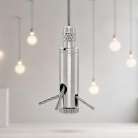 China Suspension Cable Gripper M5 Chrome Plated Brass Multi Entry Pendant Light Clamp for sale