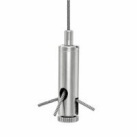 China Suspension Cable Gripper M5 Chrome Plated Brass Multi Entry Pendant Light Clamp for sale
