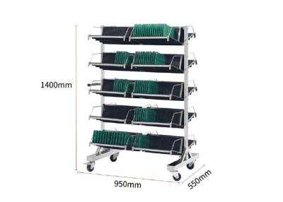 China ESD SMT Magazine Rack PCB Tray Storage Cart 210mm Slot Length 760 PCBs Capacity for sale