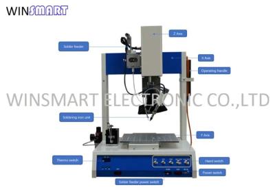 China Automatic 3-Axis PCB Soldering Robot Welding Machine 110V/220V with ±0.02mm Precision and 300mm Stroke for sale
