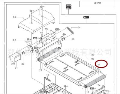 China Fuji Frontier 550 570 LP5500 LP5700 Return Section Belt 323D1061533 323D1061533E for sale