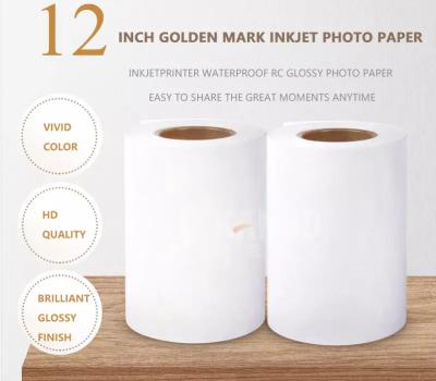 China Golden Mark 12 inch 305mm 50m 240g Waterproof RC Glossy Roll Inkjet Photo Paper for Fuji DL600 DL650 Noritsu D1005 Drylab for sale