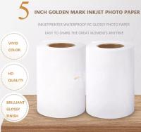 China Golden Mark 127mm 50m 240g Waterproof RC Glossy Roll Inkjet Photo Paper for Fuji DX100 Dry MiniLab for sale