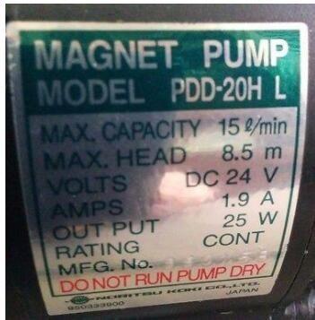 China Noritsu Koki Magnet Pump W405846 Model PDD-20H L for Noritsu Fuji Gretag Minilab for sale