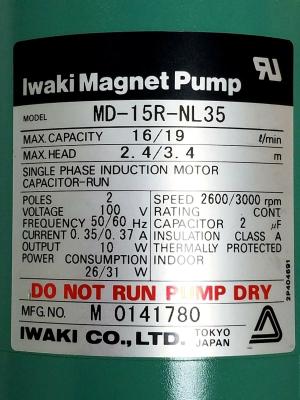 China FUJI FRONTIER 370/375 Minilab Pump Assembly 133H0287D PU710-PU711 IWAKI MD-15R New for sale