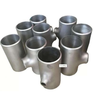 China ASME 304 316 Seamless Pipe Fittings SCH20 Stainless Steel Equal Tee Long Type for sale