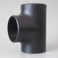 China Seamless Pipe Fittings Straight Buttweld Carbon Steel Tee Black Painting With Shot Blasting Surface for sale