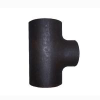 China Seamless Pipe Fittings Straight Buttweld Carbon Steel Tee Black Painting With Shot Blasting Surface for sale