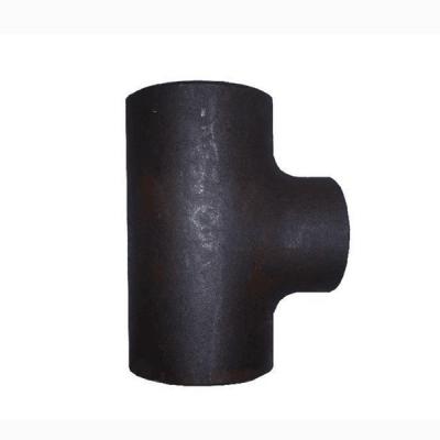 China Seamless Pipe Fittings Straight Buttweld Carbon Steel Tee Black Painting With Shot Blasting Surface for sale