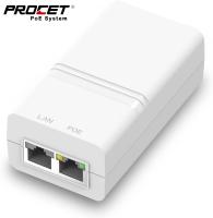 China Gigabit Passive 802.3af Poe Injector 48vdc 320ma Power 15w for sale