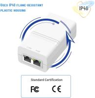 China Gigabit Passive 802.3af Poe Injector 48vdc 320ma Power 15w for sale