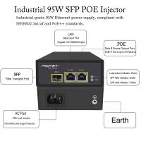 China Single Port Gigabit Poe Injector Industrial Power Over Ethernet Active 95w 55v for sale