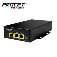 China Fiber Converter 802.3bt Poe Injector Gigabit Data Rates Metal Case Surge Protector for sale