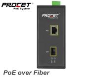 China Industrial Dc To Dc 10gb Poe Injector 60w Fiber Adapter 802.3bt for sale