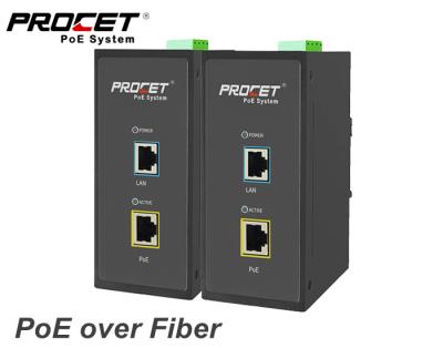 China Fiber Converter 10g Poe Injector 60 Watts Power 55vdc With 6kv Surge Protection for sale