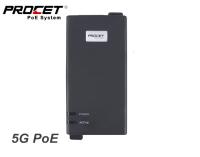 China PT-PSE104GB-60-5 Din Rail Mount Poe Injector 60W 2.5/5Gbps 802.3 At / Af for sale
