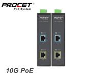 China 802.3 At Din Rail Poe Injector Poe+ 2.5gbe / 5gbe / 10gbe Nbase-T for sale