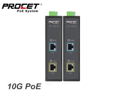 China 802.3 At Din Rail Poe Injector Poe+ 2.5gbe / 5gbe / 10gbe Nbase-T for sale