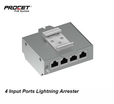 China 4 Pairs Ieee802.3bt Poe Surge Protector Outdoor Din Rail Ethernet Lightning for sale