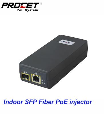 China 30w Fiber Poe Injector For Wireless Access Points / Network Cameras / Voip Phones for sale