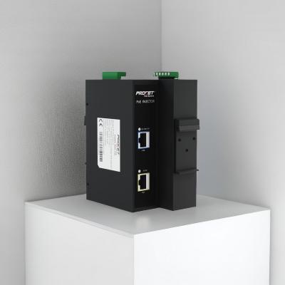 China Procet Industrial Din Rail Poe Injector With Ieee802.3at Standard for sale