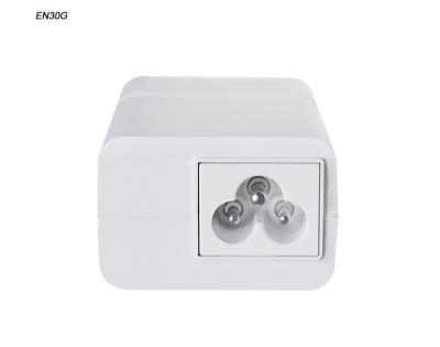 China EN30G Single Port Midspan Indoor 52V PoE Injector Wall Plug Mounted for sale