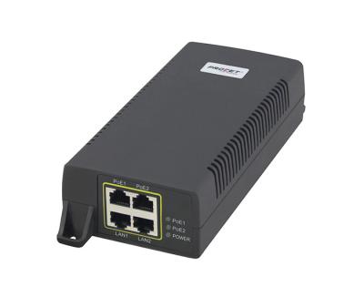 China Midspan Gigabit Indoor Rated Dual Port PoE Injector 30W for sale